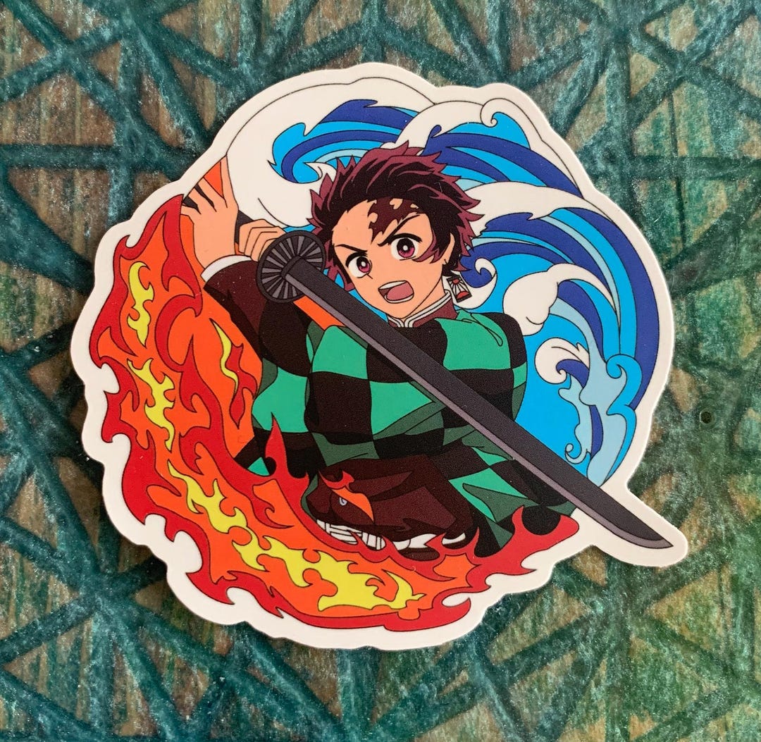 Demon Slayer Tanjiro Kamado Durable Vinyl Decals for Phones, Tablets ...