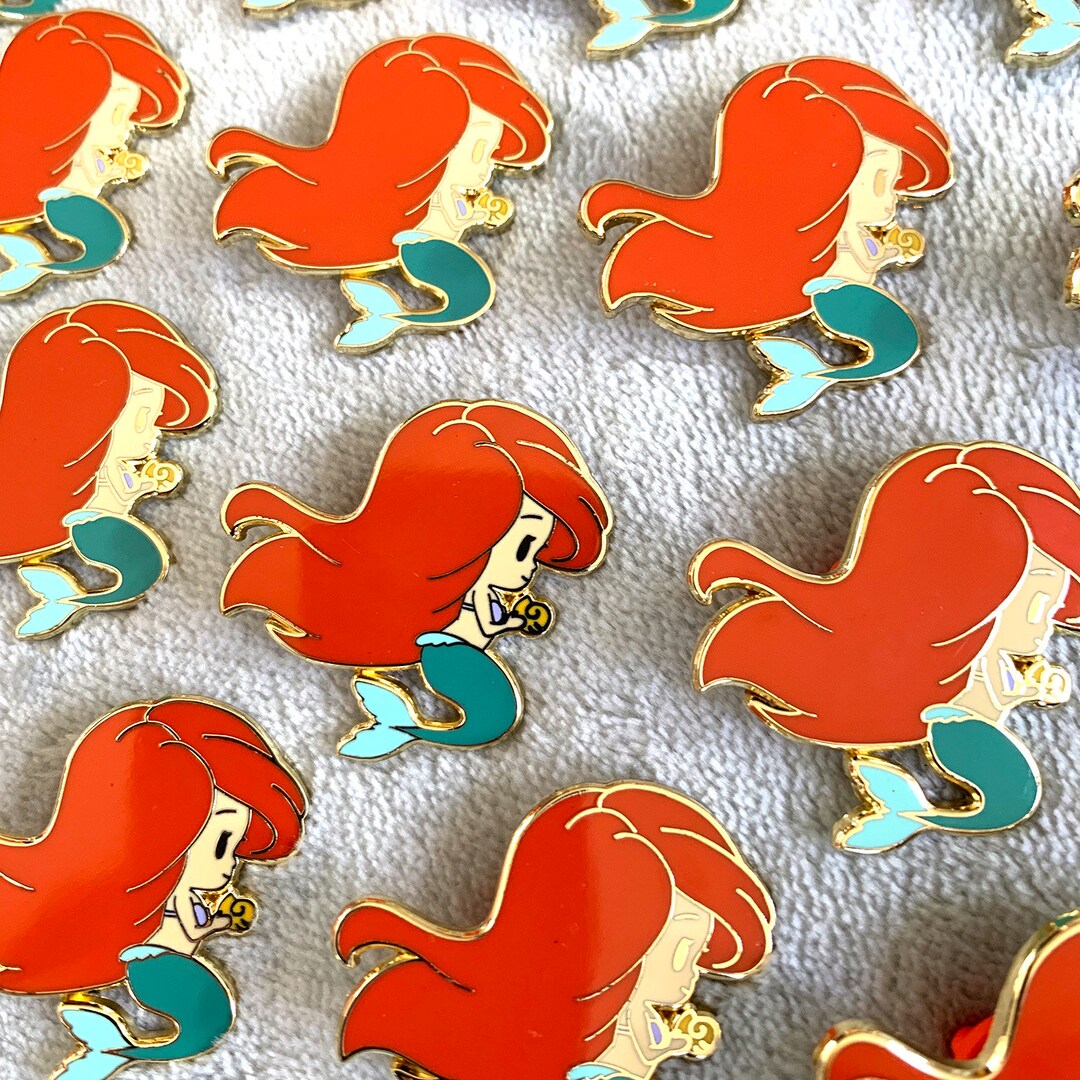 Ariel, the Little Mermaid, Chibi Disney Princess, Hard Enamel Pin - Etsy