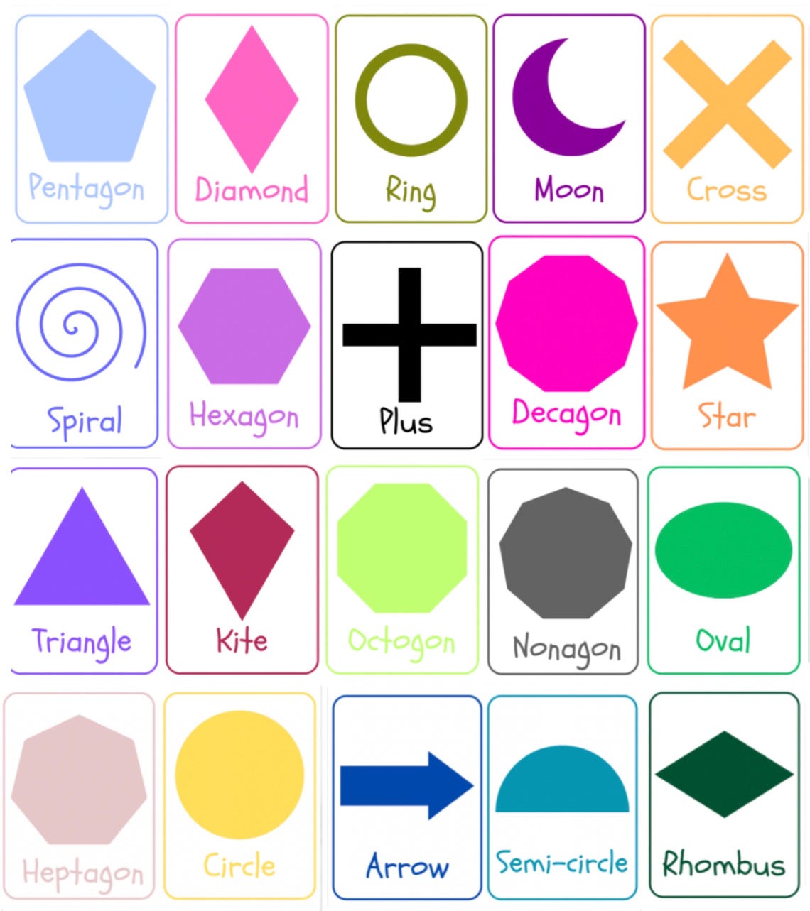 Learn Your Shapes, Shape Flashcards, Digital Shape Flashcards ...