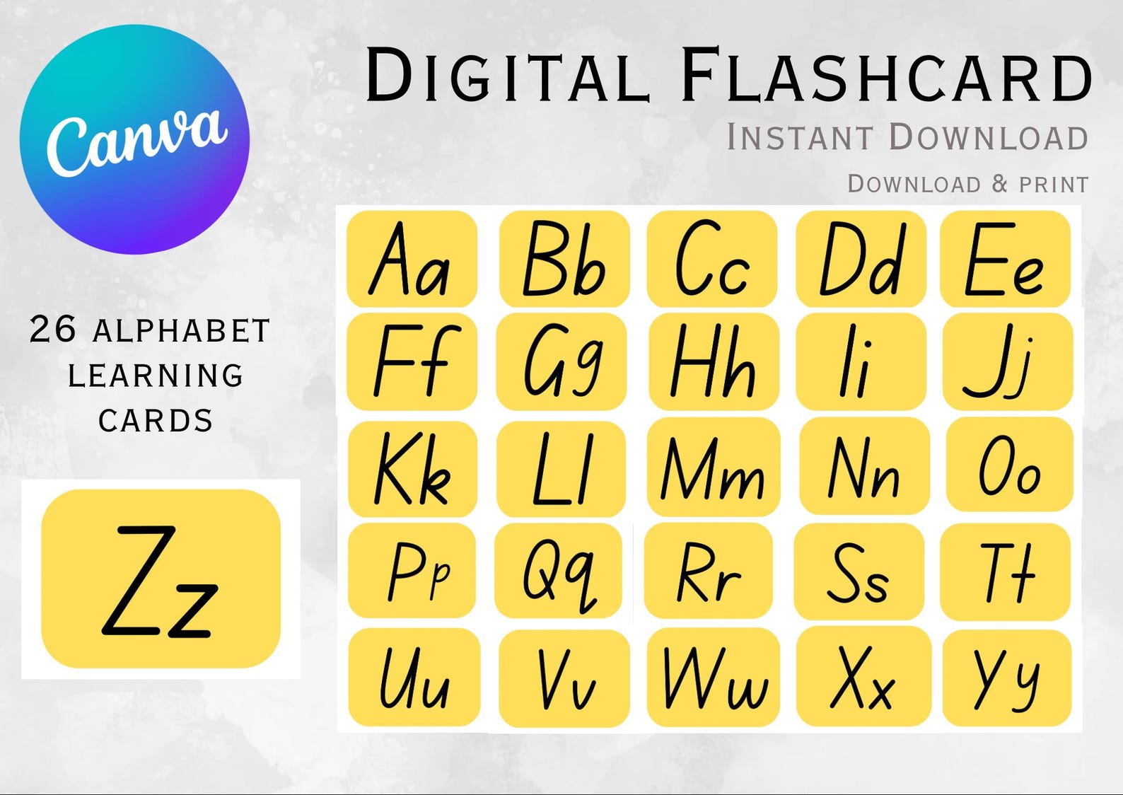 Learn Your Alphabet, Alphabet Flashcards, Digital Alphabet Flashcards ...