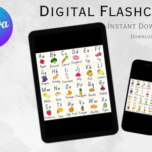 Learn Your Alphabet, Food Alphabet Flashcards, Digital Alphabet ...
