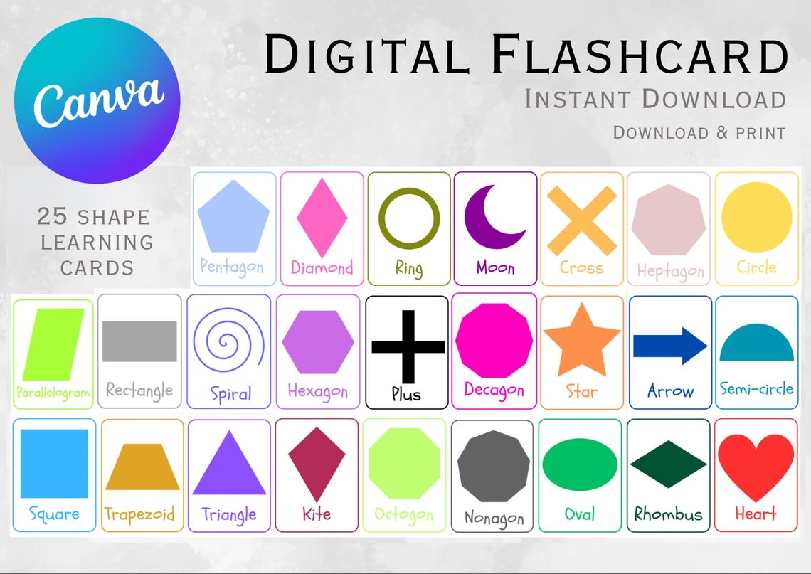 Learn Your Shapes, Shape Flashcards, Digital Shape Flashcards ...