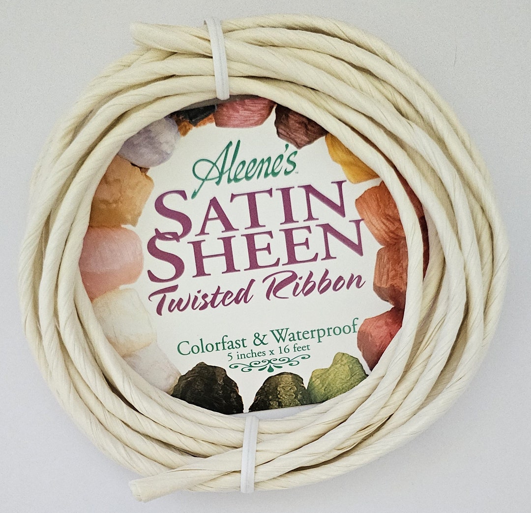 Aleene's Satin Sheen Twisted Ribbon Ivory 5in X 16ft 12.7cm X 4.8m ...
