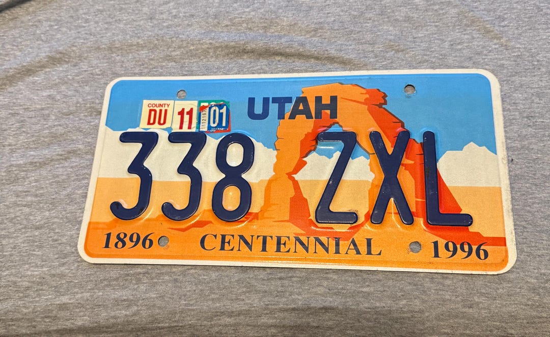 Utah License Plate 1 Plate - Etsy