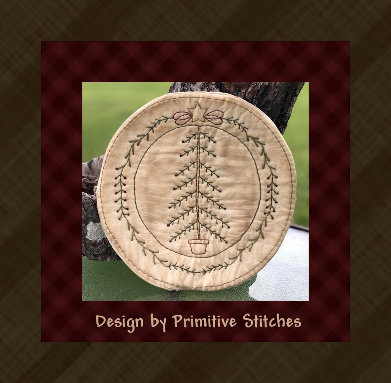 My Christmas Tree Candle Mat by Primitive Stitches-primitive Stitchery ...