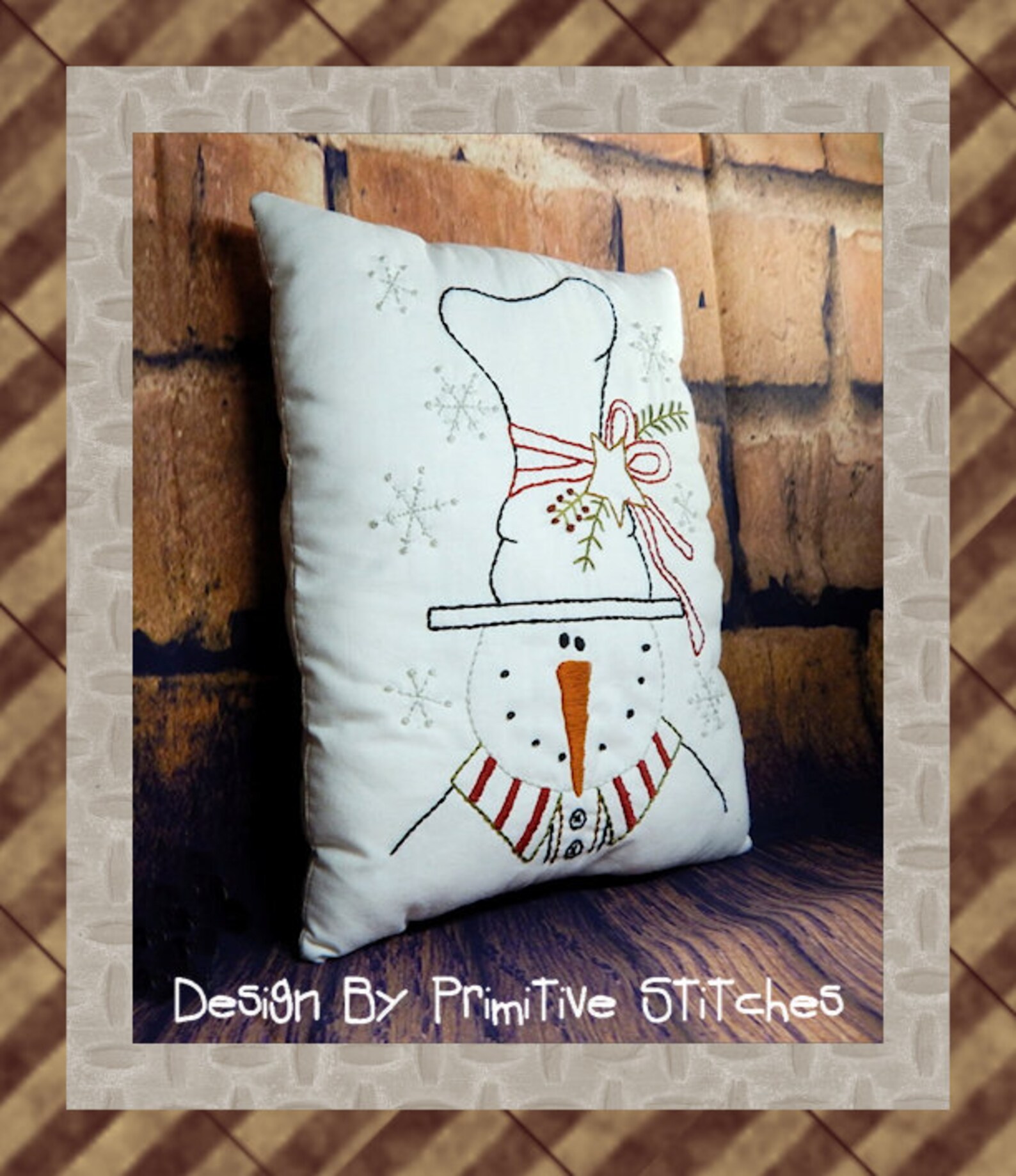 Stanley Snowman-primitive Stitchery E-PATTERN by Primitive Stitches ...