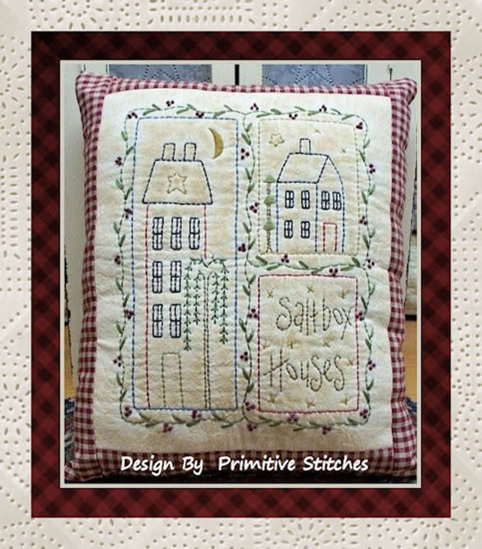 Salt Box Houses-primitive Stitchery E-PATTERN by Primitive - Etsy