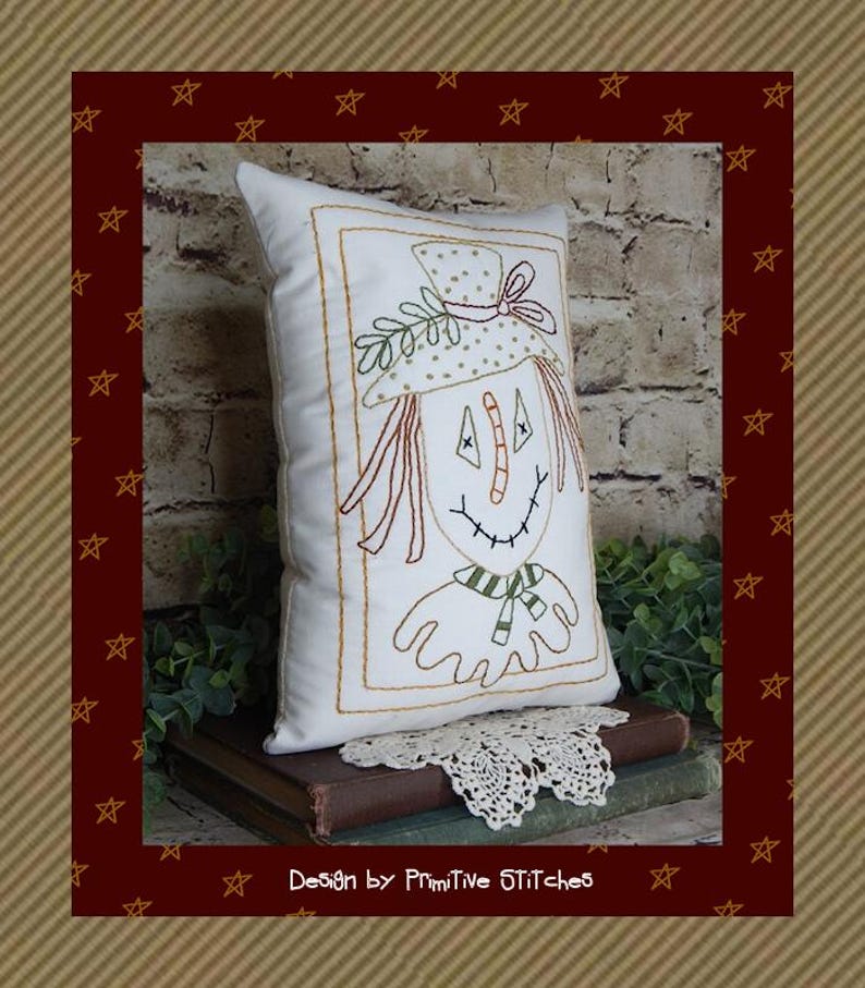 Barney Scarecrow-primitive Stitchery E-PATTERN by Primitive Stitches ...