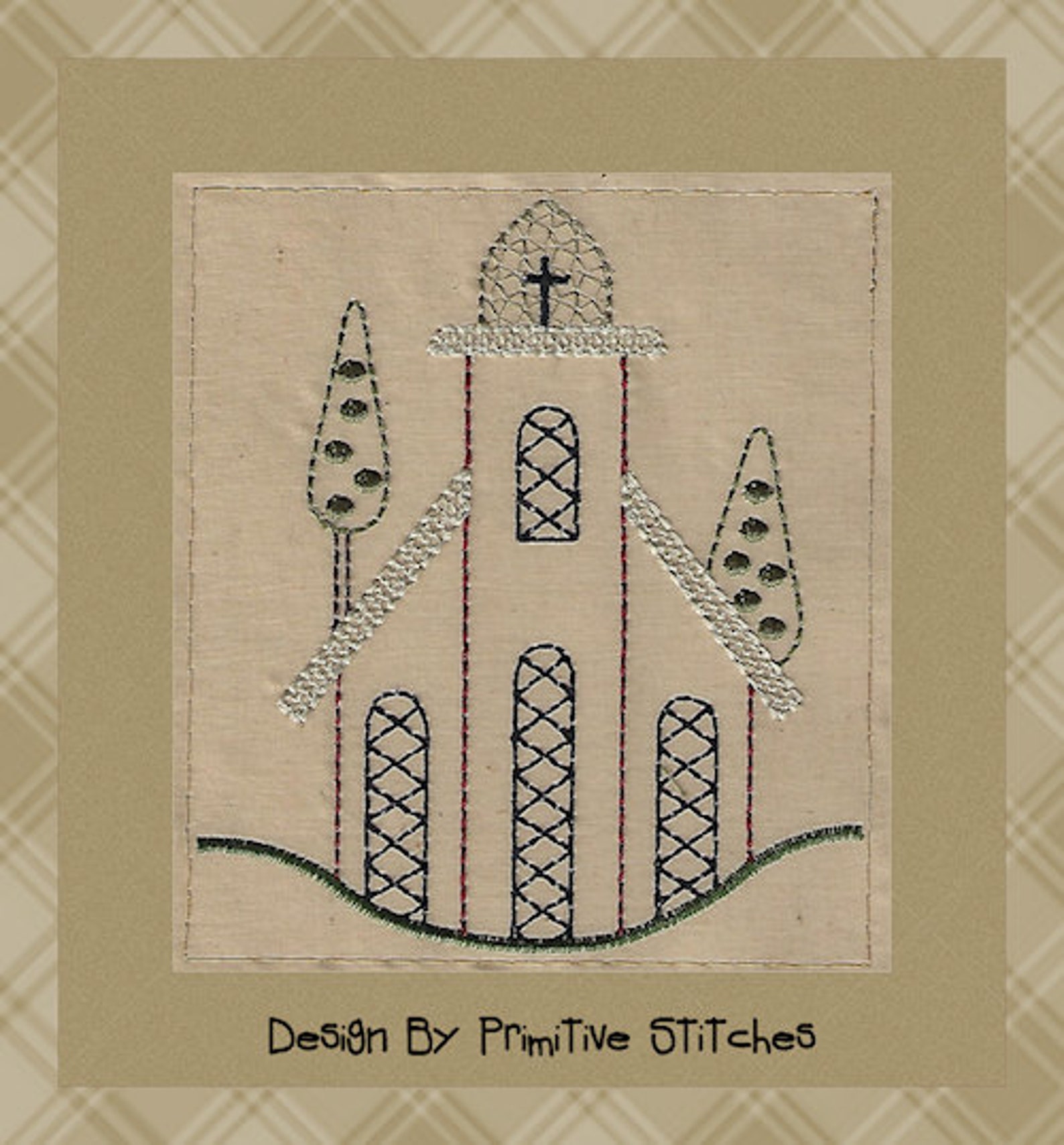 MACHINE Embroidery-church-5x7-cw-motif | Etsy