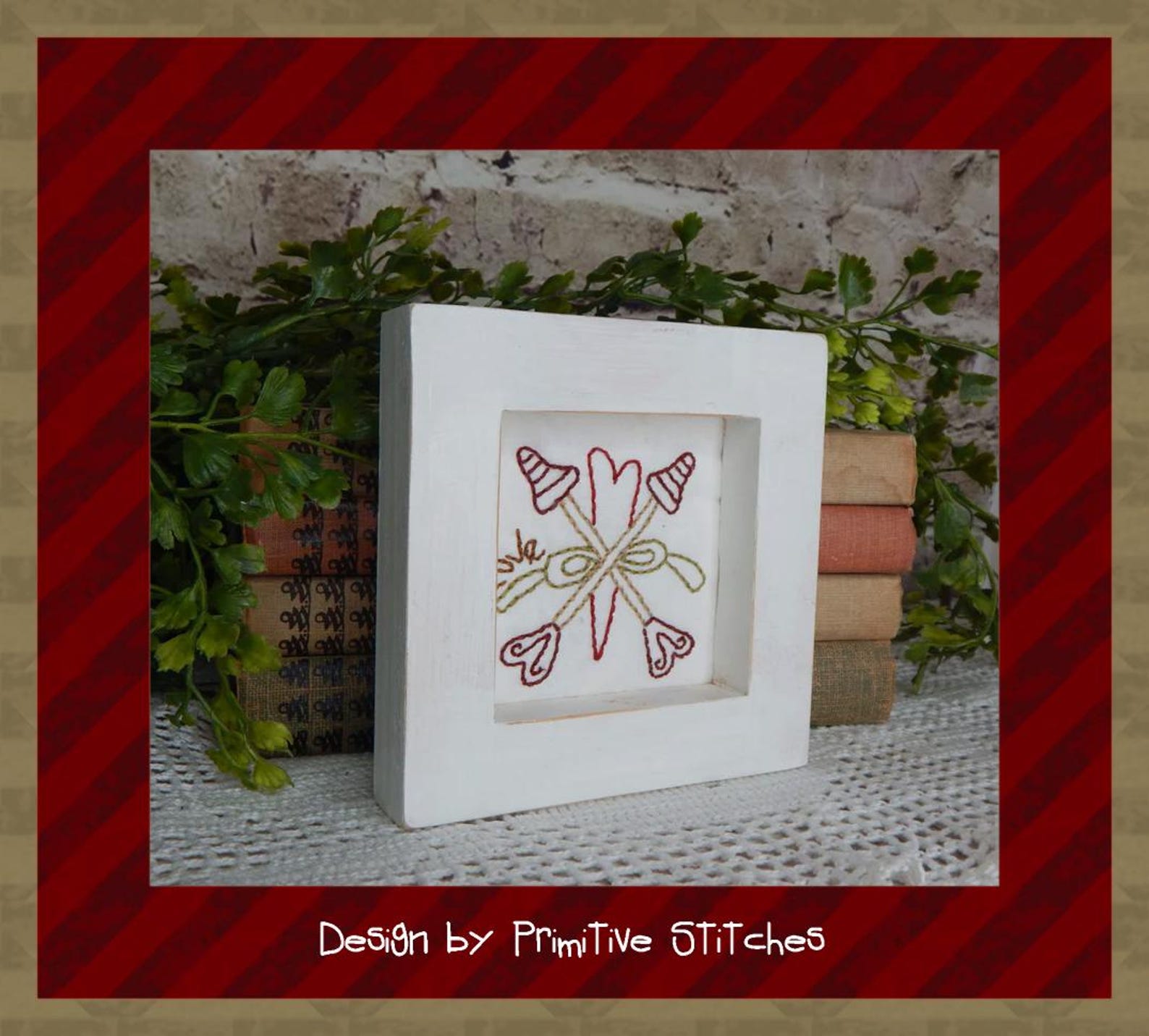 4-ever Valentine Mini Collection 1-primitive Stitchery E-PATTERN by ...