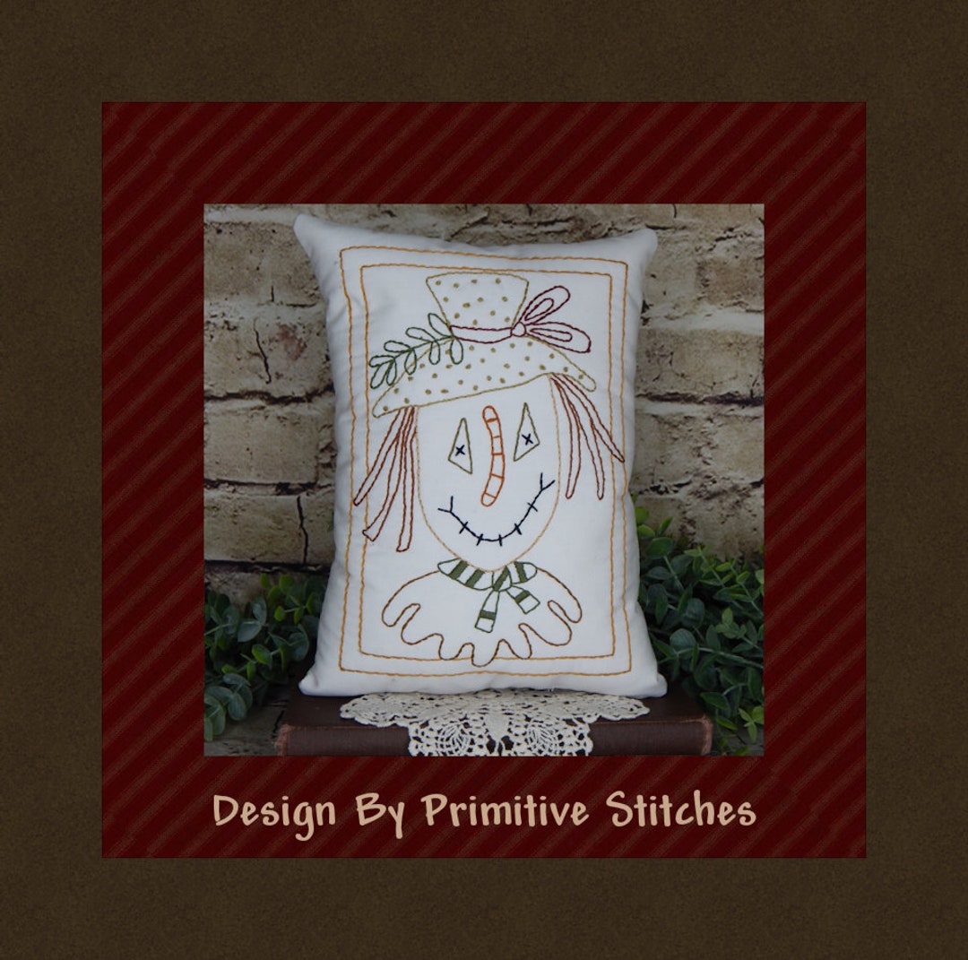 Barney Scarecrow-primitive Stitchery E-PATTERN by Primitive Stitches ...