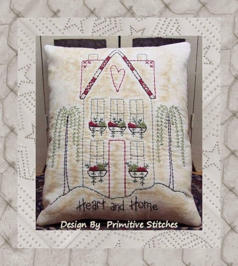 Heart and Home-primitive Stitchery E-PATTERN by Primitive - Etsy