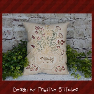 Wildflowers-primitive Stitchery E-PATTERN by Primitive Stitches-instant ...
