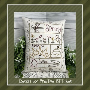 Spring Sampler-primitive Stitchery Pattern-- E-pattern-instant Download - Etsy
