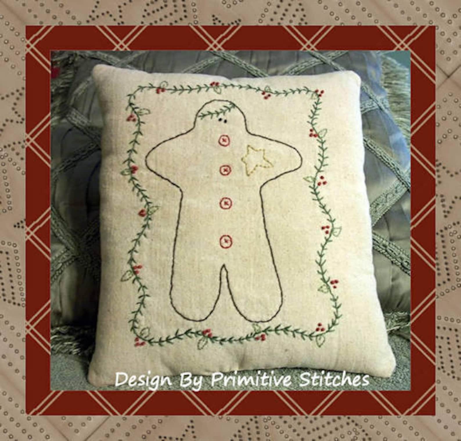 Gingerbread Man-primitive Stitchery E-PATTERN-INSTANT DOWNLOAD | Etsy