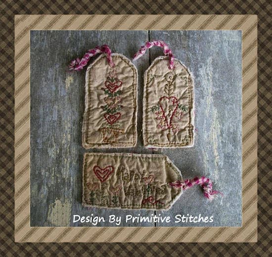 Happy Valentine Tag Collection-primitive Stitchery-e-pattern by ...