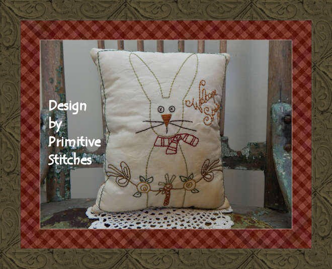 Welcome Spring-bunny-primitive Stitchery E-PATTERN-INSTANT - Etsy