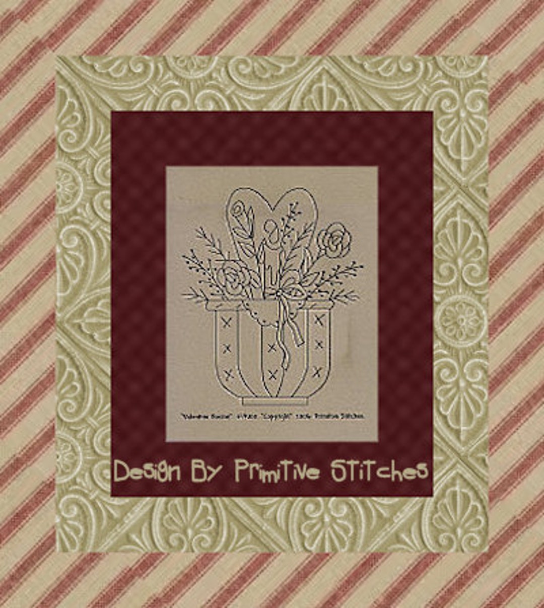 Valentine Basket-primitive Stitchery E-PATTERN-INSTANT DOWNLOAD - Etsy