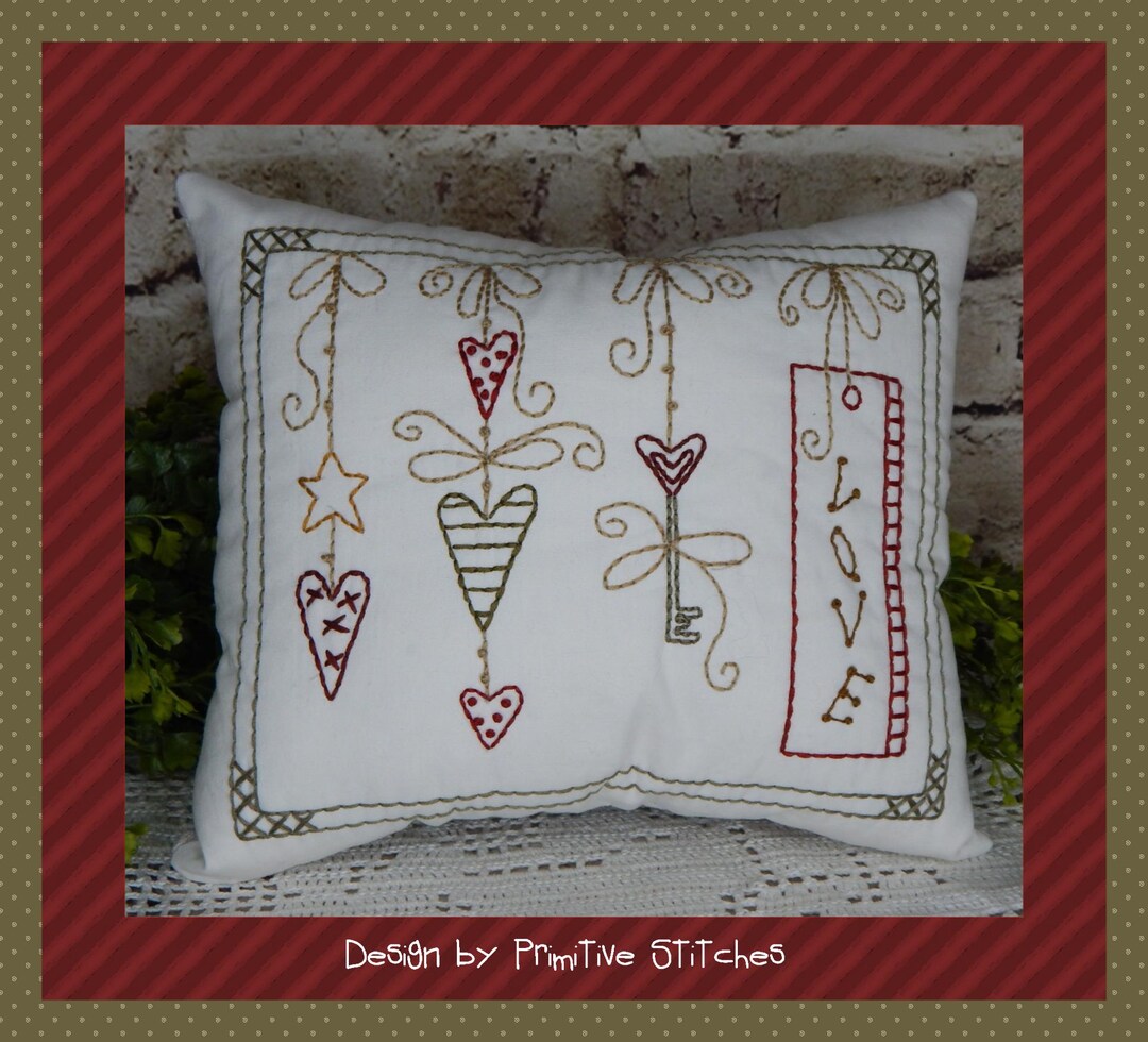 Love Heartstrings-primitive Stitchery E-PATTERN-INSTANT DOWNLOAD - Etsy
