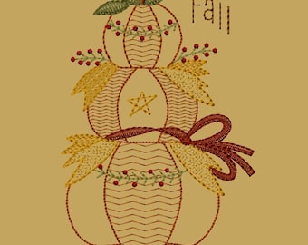 Stacked Pumpkins Embroidery Design - Etsy