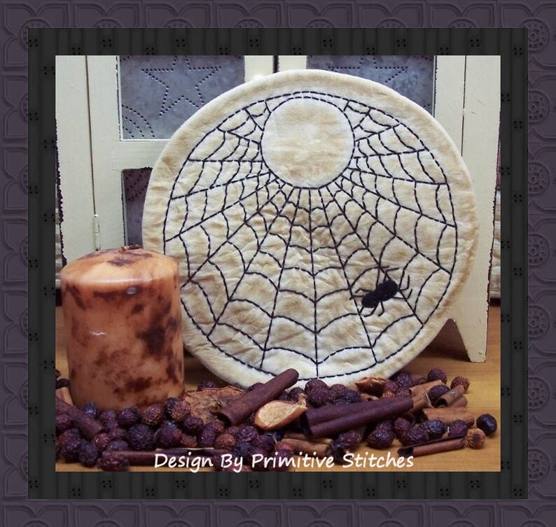 Spider Web Candle Mat by Primitive Stitchesprimitive - Etsy