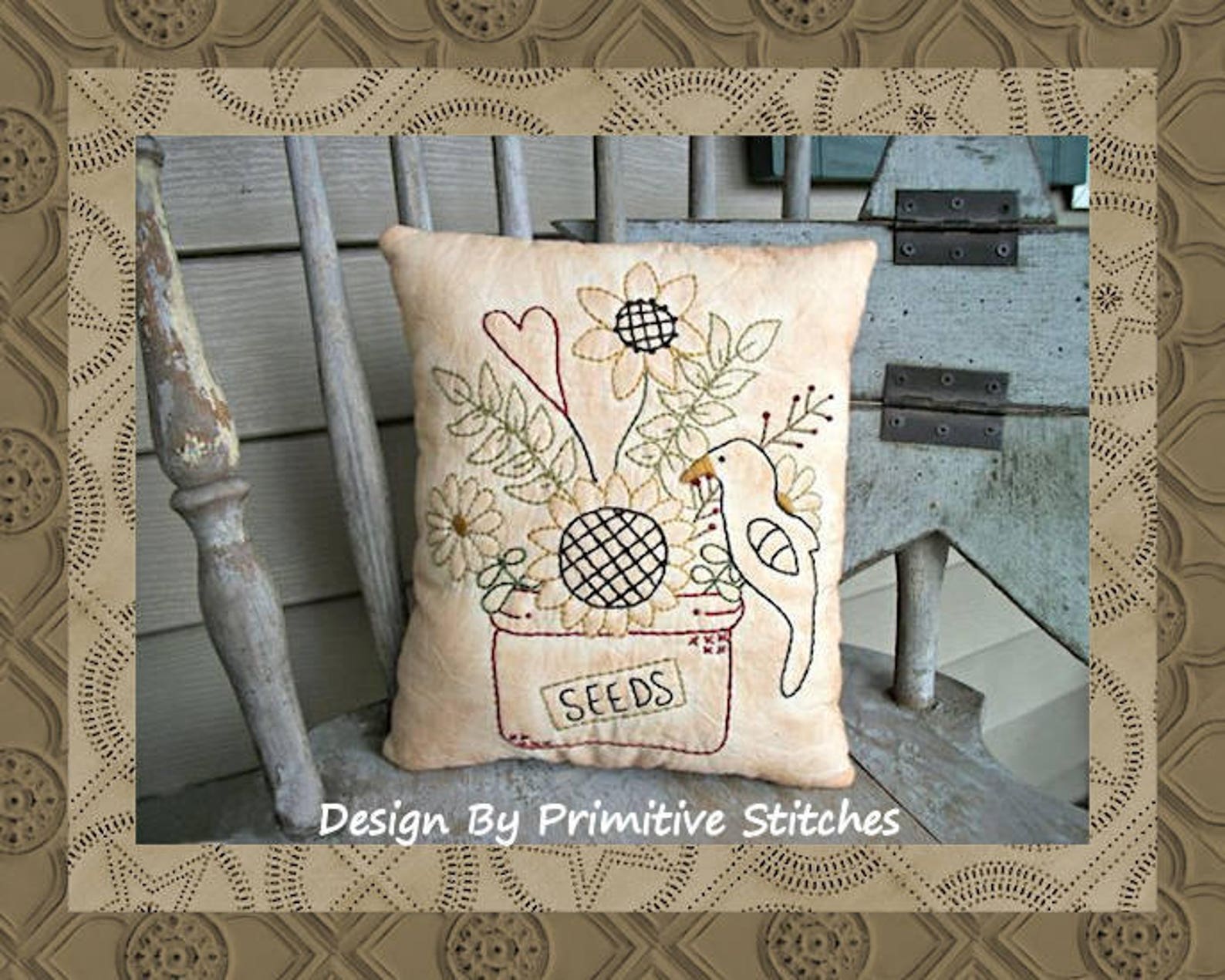 Summer Seeds-Primitive Stitchery E-PATTERN-Instant Download | Etsy