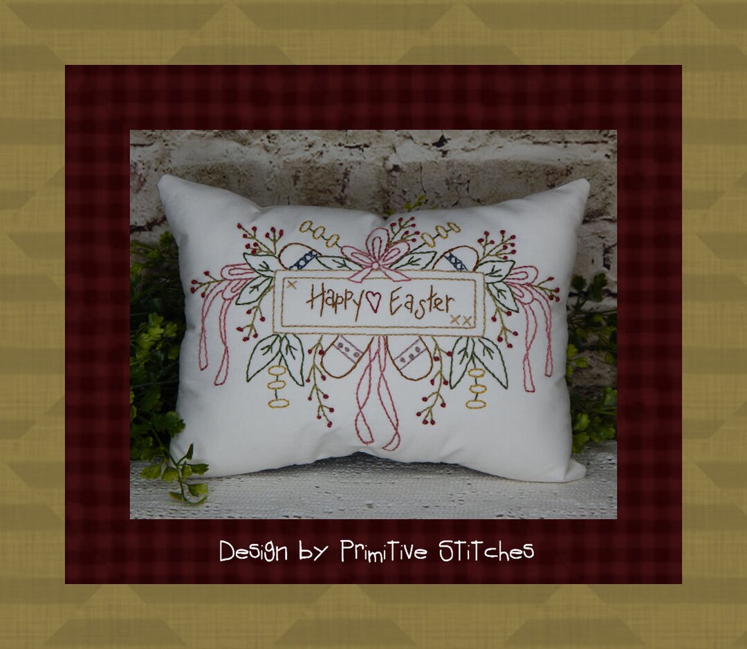 Happy Easter-primitive Stitchery E-PATTERN by Primitive Stitches ...