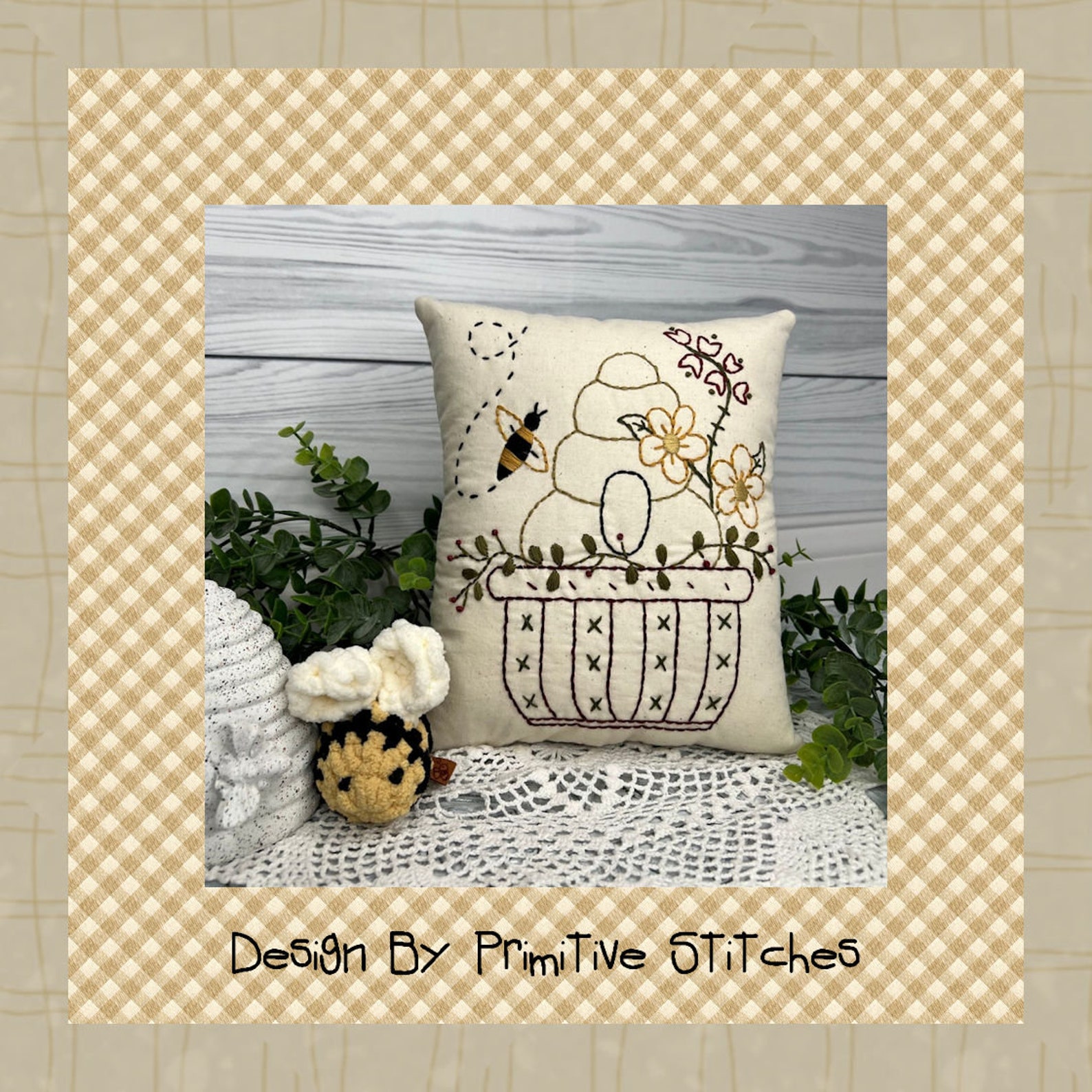 Bee Keeper-primitive Stitchery E-pattern-instant Download - Etsy