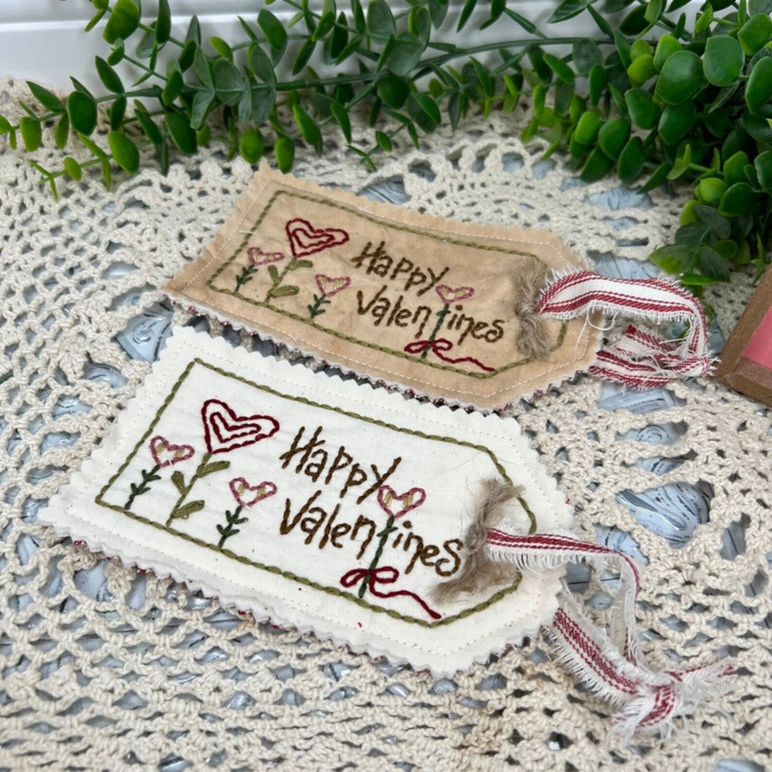 Happy Valentine Tag Collection-primitive Stitchery-e-pattern by ...