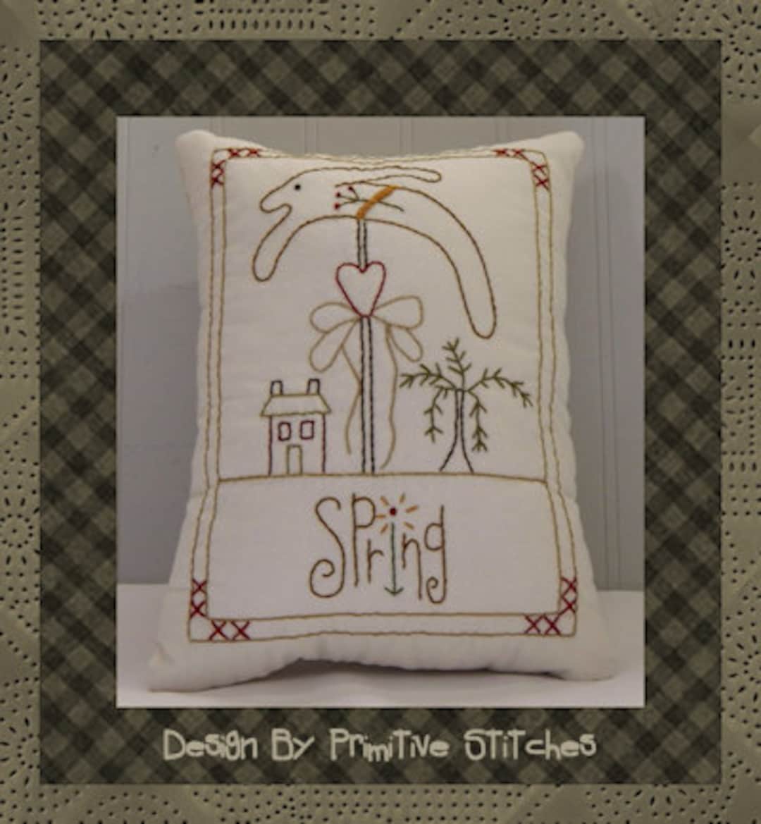 Spring Sampler 2-primitive Stitchery Pattern-- E-pattern-instant ...