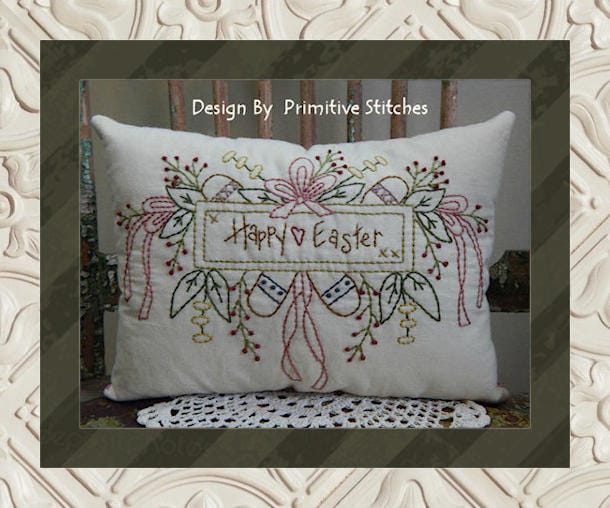 Happy Easter-primitive Stitchery E-PATTERN by Primitive | Etsy