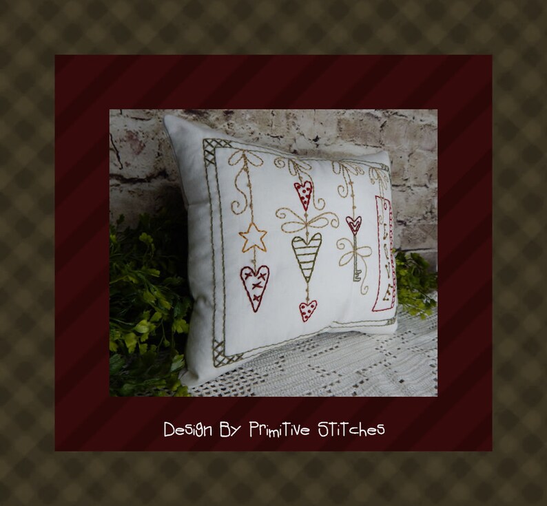 Love Heartstrings-primitive Stitchery E-PATTERN-INSTANT | Etsy