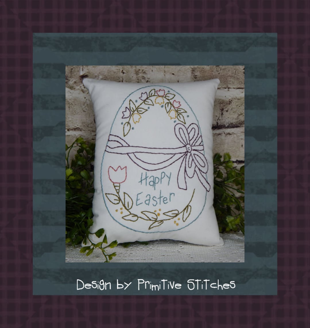 Happy Easter Egg-primitive Stitchery E-PATTERN by Primitive Stitches ...