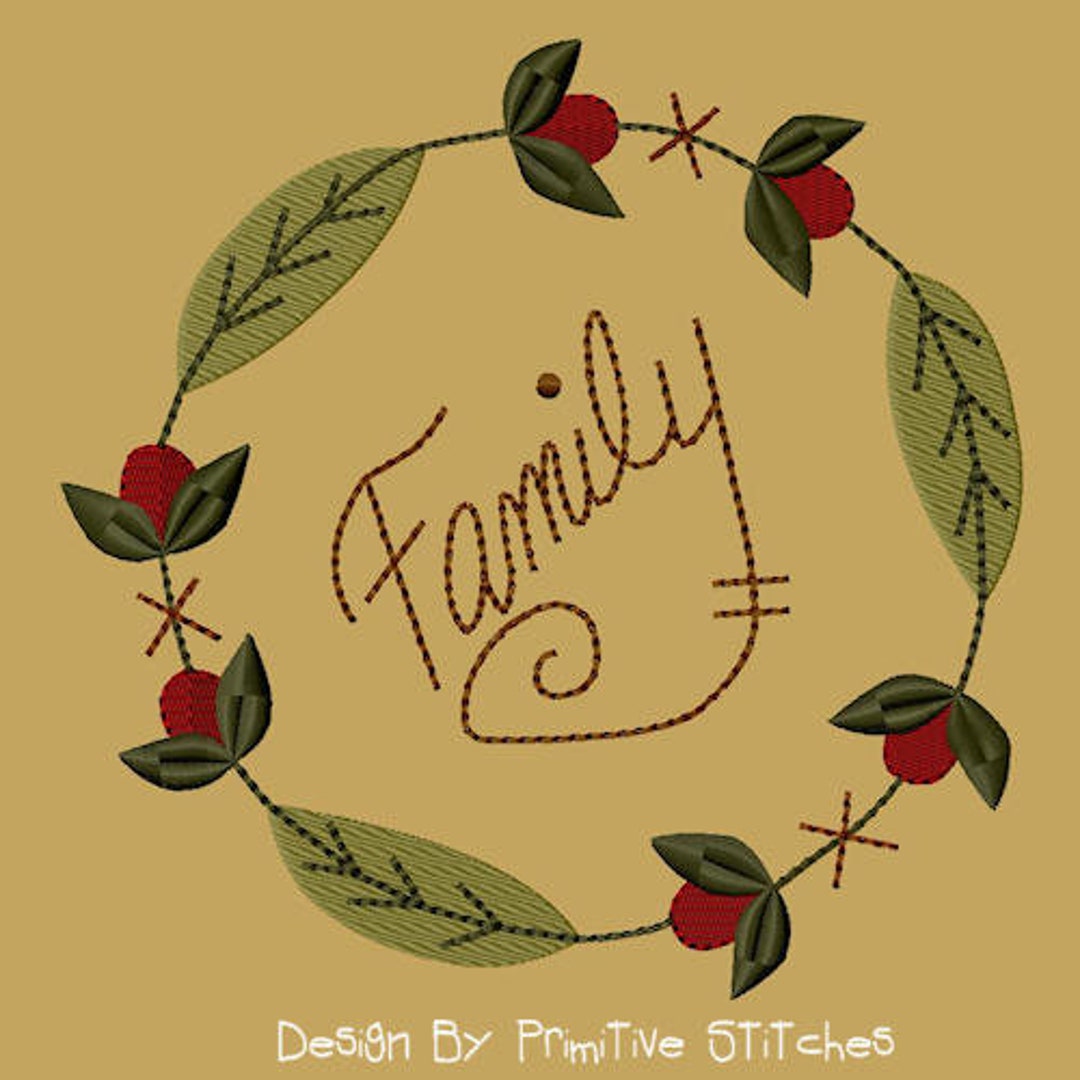 MACHINE EMBROIDERY Design-family Wreath-8 Inch-fill-instant Download - Etsy