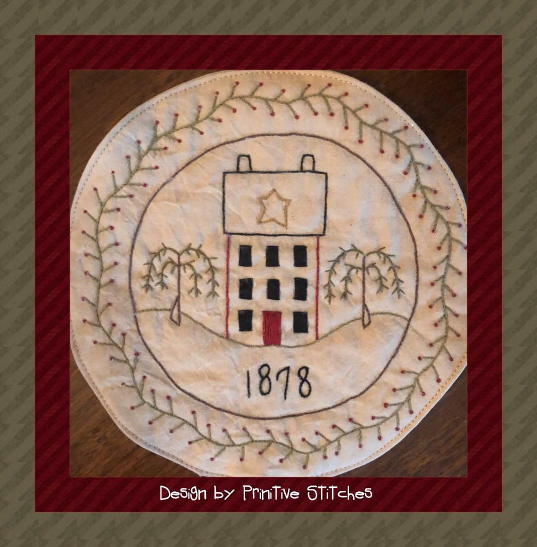 Summer Saltbox Candle Mat by Primitive Stitches-primitive Stitchery E ...