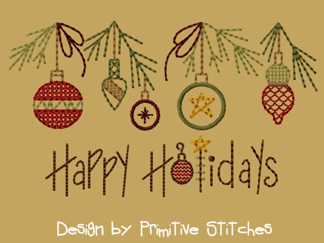NEW-MACHINE Embroidery-happy Holidays-5x7-colorwork - Etsy