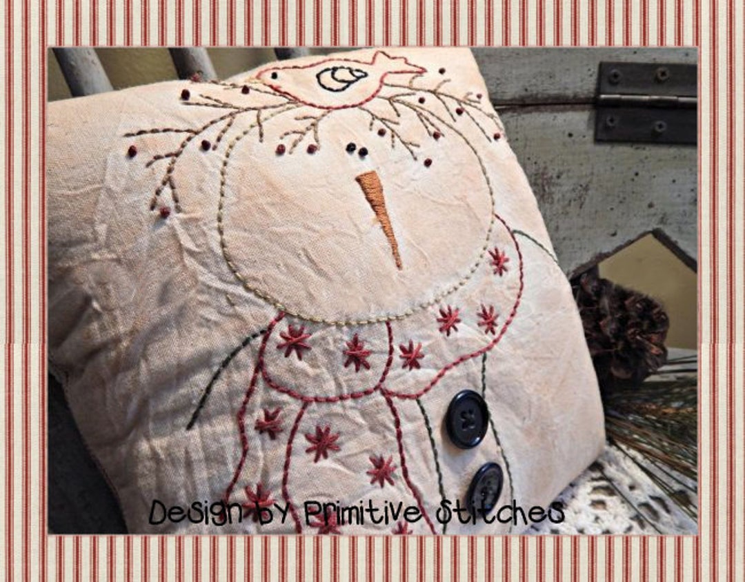Harvey Snowman-primitive Stitchery E-pattern-instant Download - Etsy