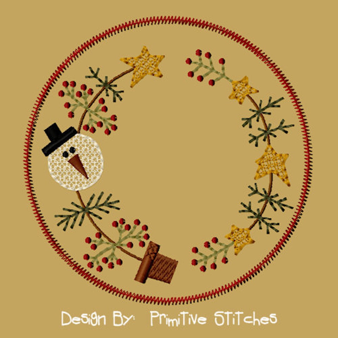 MACHINE Embroidery-snow Christmas Tree Candle Mat-5-inch-instant ...
