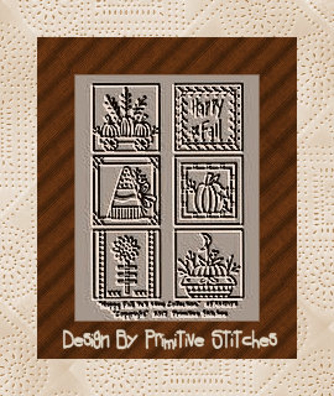 Happy Fall 3x3 Mini Collection-by Primitive Stitches-e-pattern ...