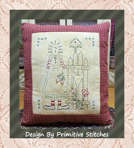 Primitive Stitchery Patterns Merry Christmas Stitchery Pattern #32 By