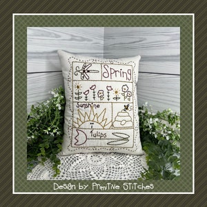 Spring Sampler-primitive Stitchery Pattern-- E-pattern-instant Download - Etsy