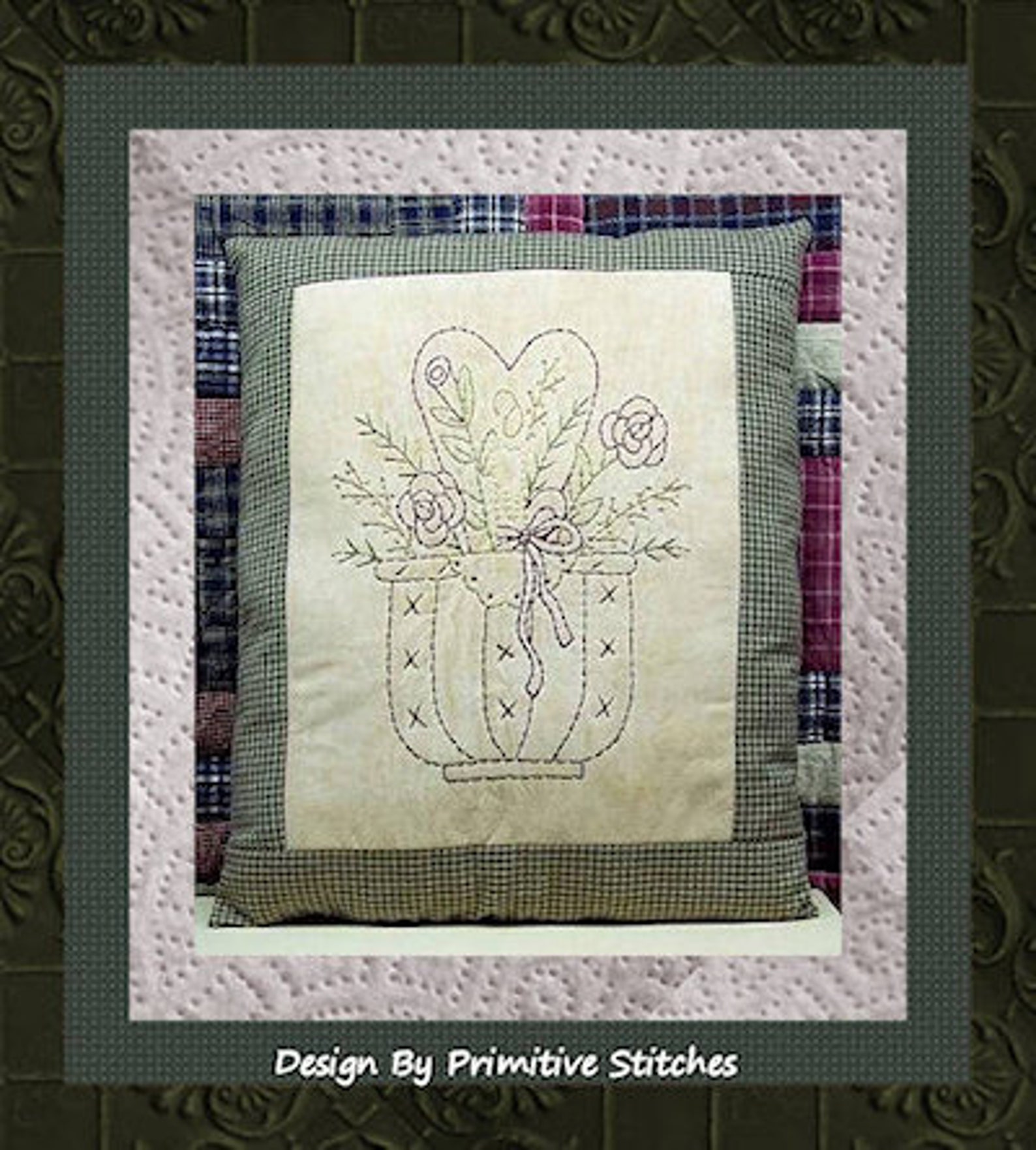 Valentine Basket-primitive Stitchery E-PATTERN-INSTANT DOWNLOAD - Etsy