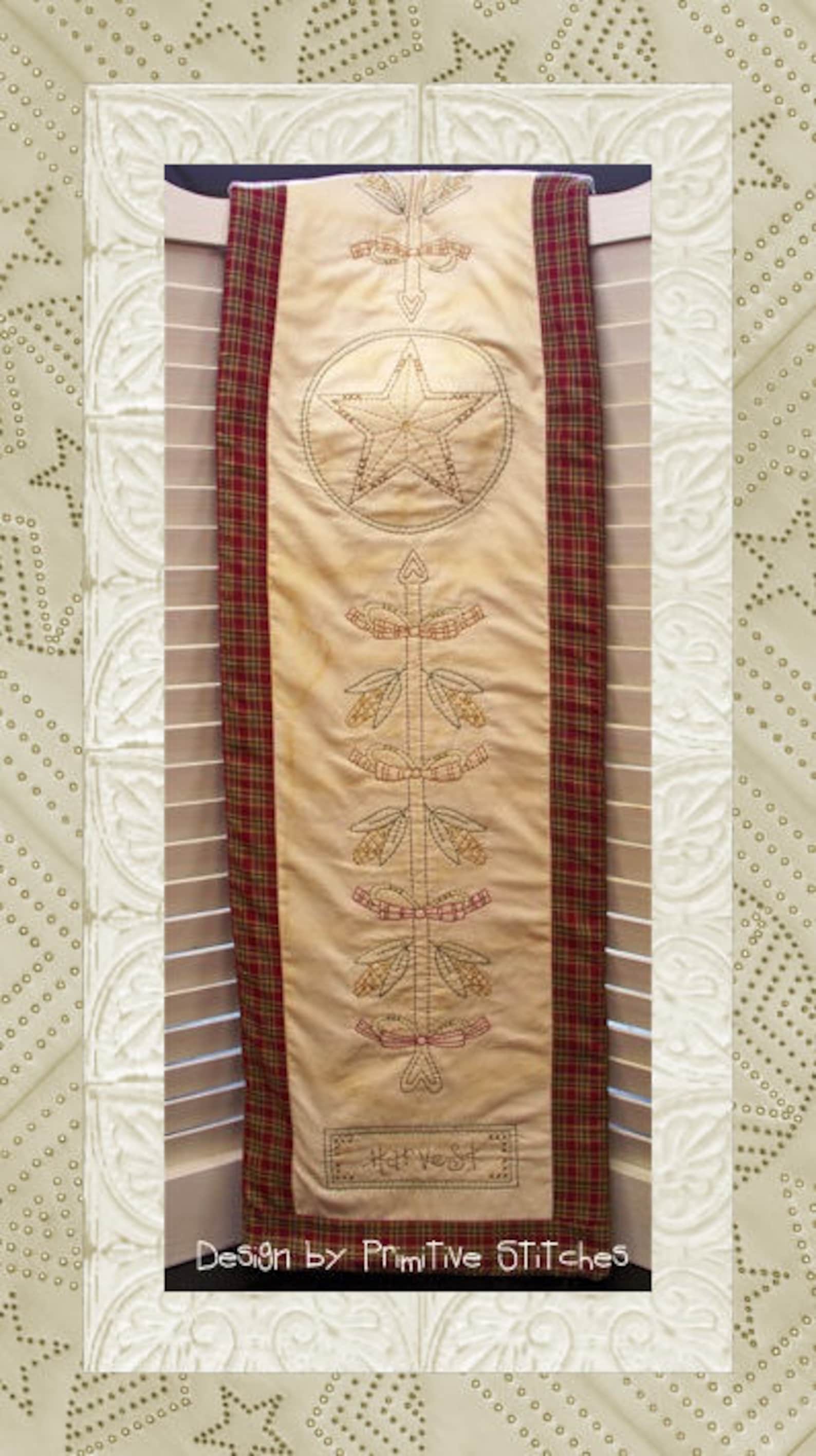 Corn Dryer Table Runner-primitive Stitchery E-PATTERN by - Etsy