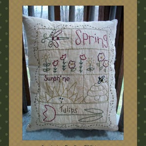 Spring Sampler-primitive Stitchery Pattern-- E-pattern-instant Download - Etsy