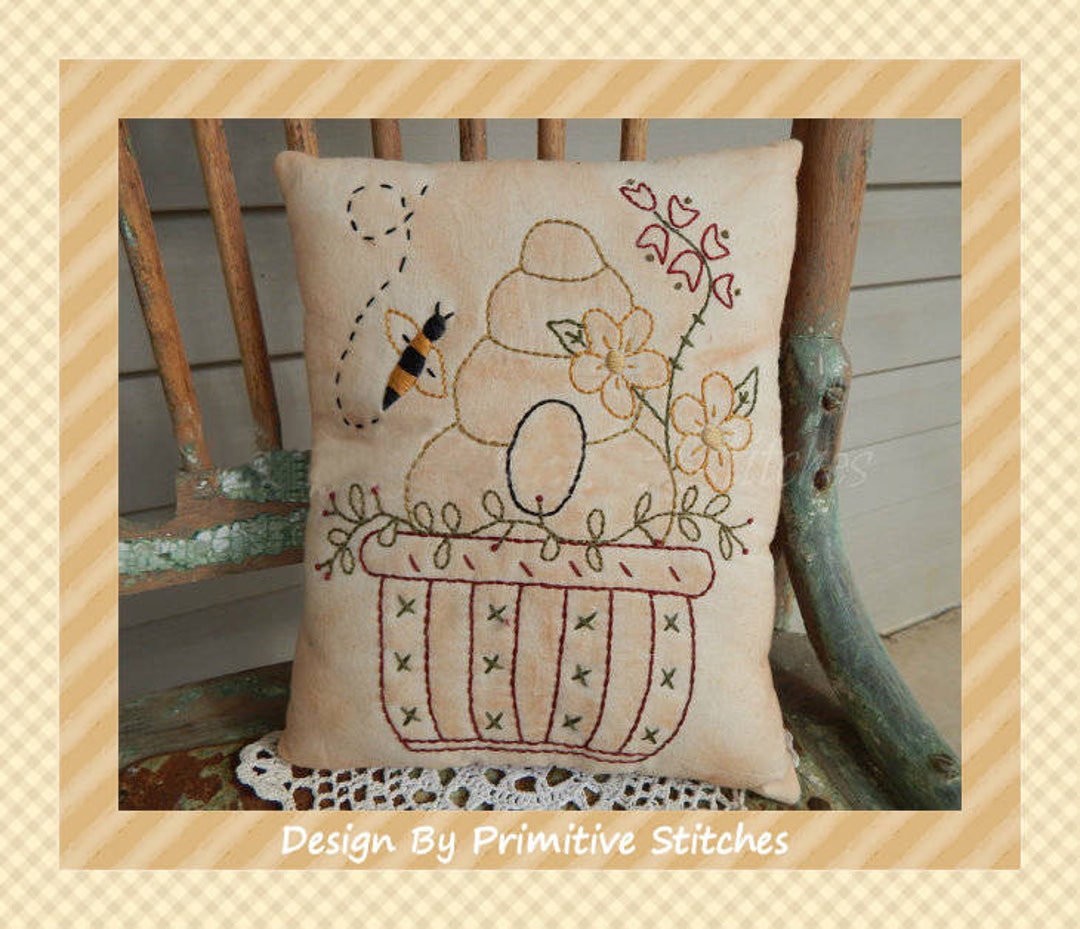 Bee Keeper-primitive Stitchery E-pattern-instant Download - Etsy