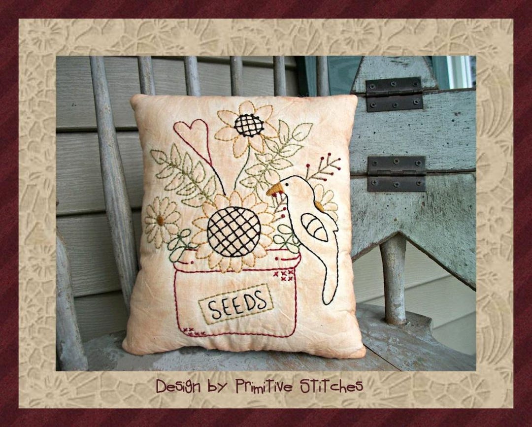 Summer Seeds-primitive Stitchery E-pattern-instant Download - Etsy