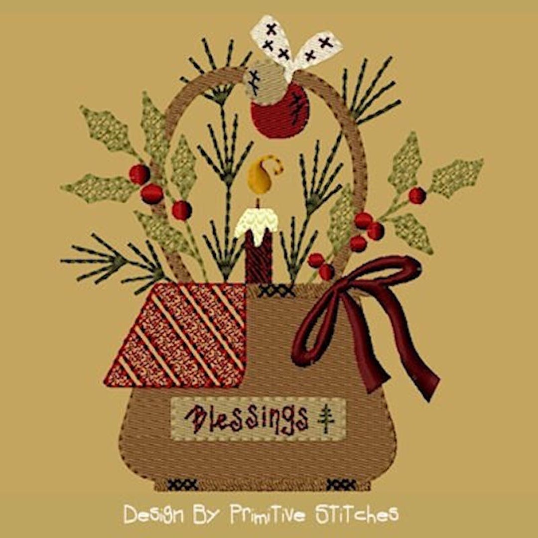 MACHINE Embroidery-christmas Blessings Basket-5x7-fill-instant Download ...