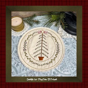 My Christmas Tree Candle Mat by Primitive Stitches-primitive Stitchery ...