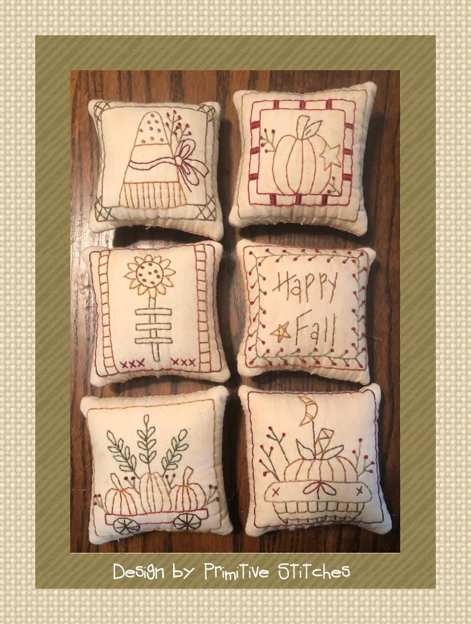Happy Fall 3x3 Mini Collection-by Primitive Stitches-e-pattern ...