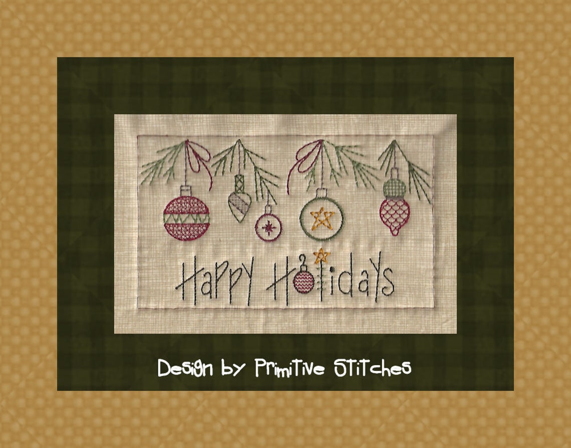 NEW-MACHINE Embroidery-happy Holidays-5x7-colorwork - Etsy